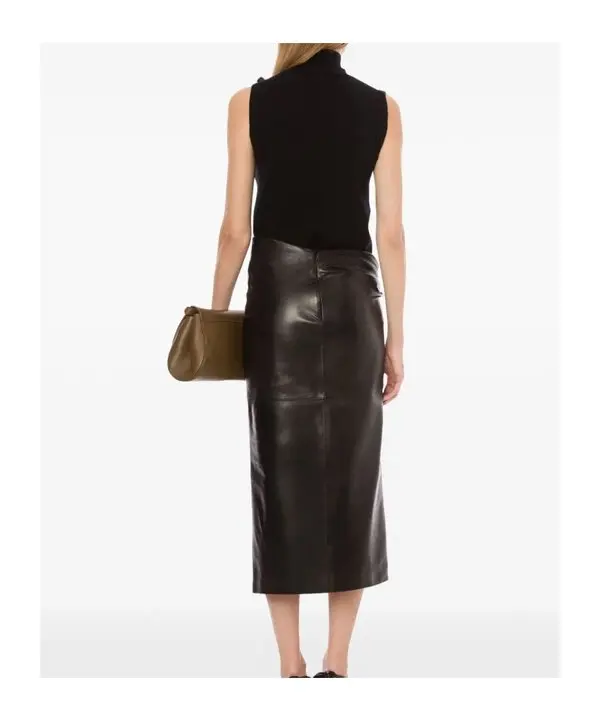 Alberta Ferretti Sleeveless Funnel Neck Top With Decorative Button Detail