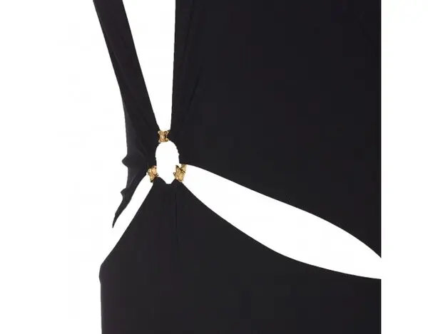 Celine Triomphe Swimsuit In Matte Jersey - Black