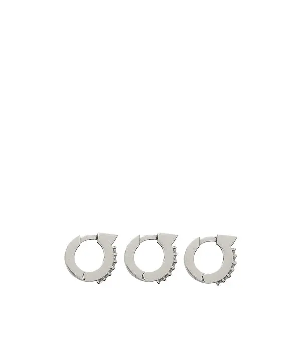 FERRAGAMO Crystal Inlaid Gancini Earrings - White