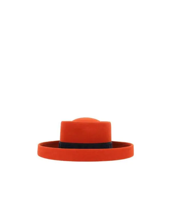 MAISON MICHEL Logo Detail Hat - Red