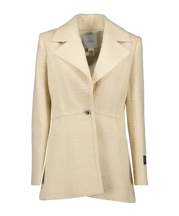 PATOU Single-breasted Textured Tweed Jacket