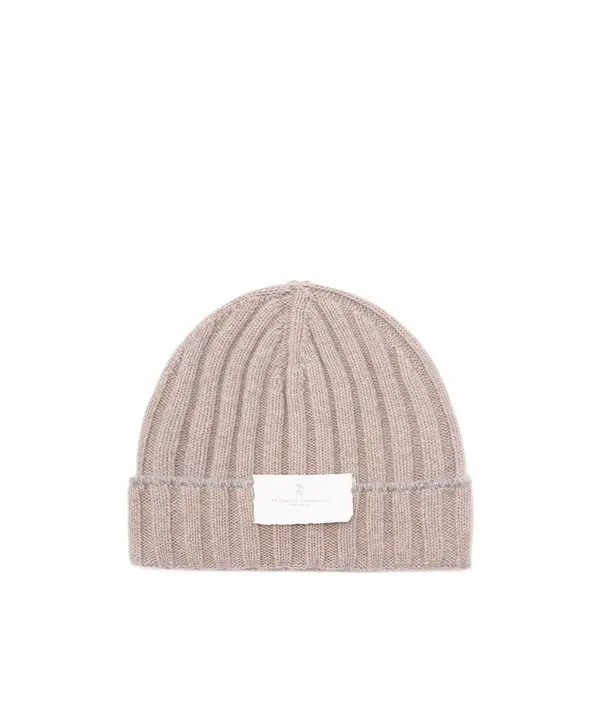 Brunello Cucinelli Ribbed Knit Beanie - Nude