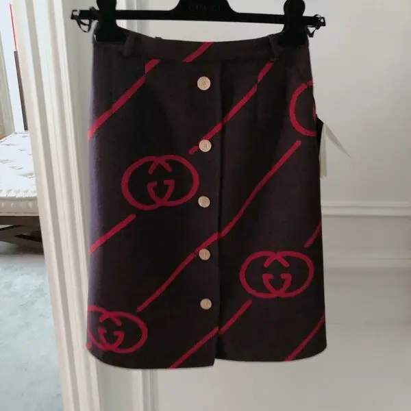 Gucci Reversible Wool Skirt With Interlocking G Motif