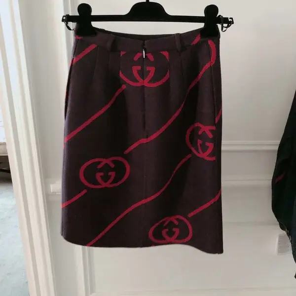 Gucci Reversible Wool Skirt With Interlocking G Motif