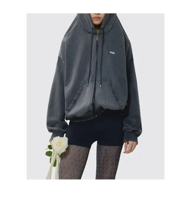 AVAVAV Logo Embroidered Zip-up Hoodie