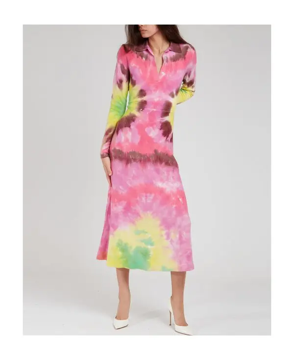 Gabriela Hearst Long-sleeve Lapel Tie-dye Dress
