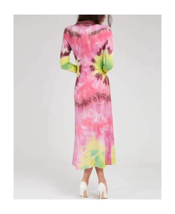 Gabriela Hearst Long-sleeve Lapel Tie-dye Dress