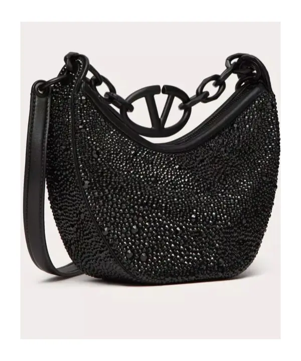 Valentino Garavani Mini Vlogo Moon Zip-up Hobo Bag