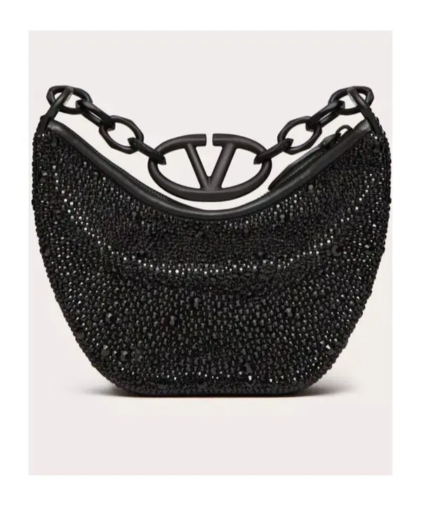 Valentino Garavani Mini Vlogo Moon Zip-up Hobo Bag