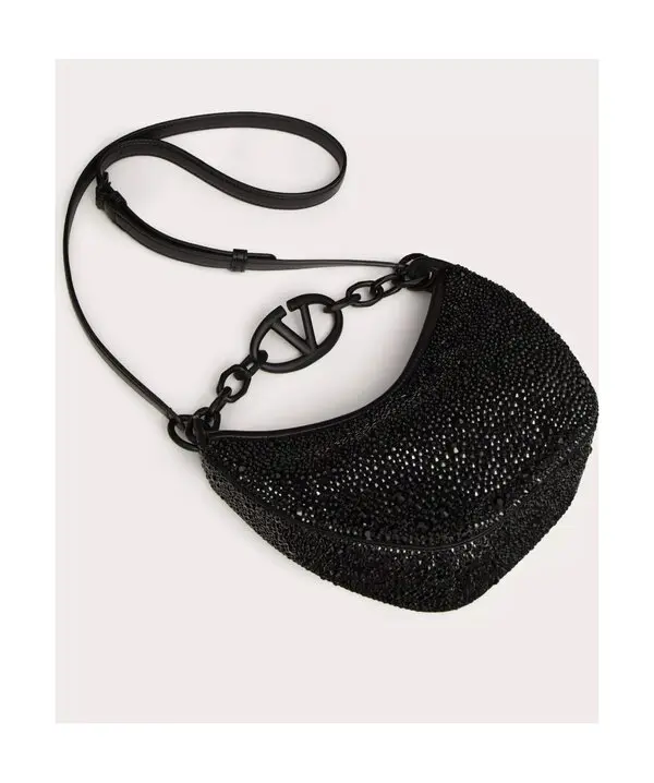 Valentino Garavani Mini Vlogo Moon Zip-up Hobo Bag