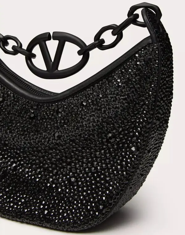 Valentino Garavani Mini Vlogo Moon Zip-up Hobo Bag