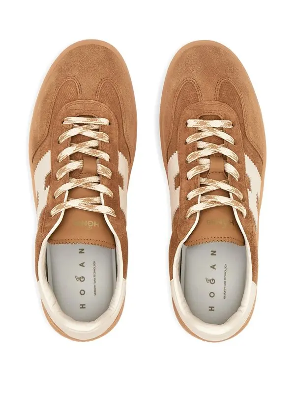 Hogan Suede Lace-up Sneakers With Nappa Leather H Logo - Brown