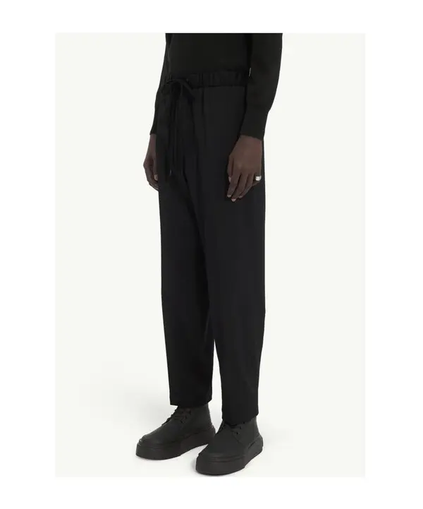 MAISON MARGIELA Mid-rise Drawstring Trousers - Black
