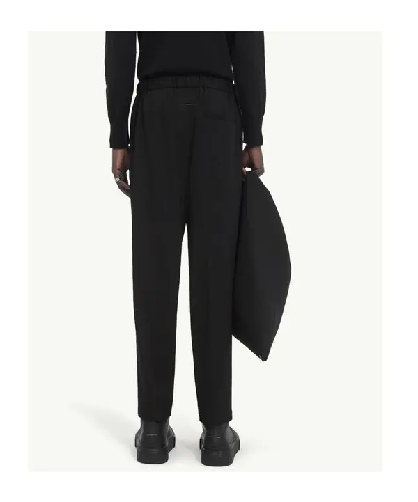 MAISON MARGIELA Mid-rise Drawstring Trousers - Black
