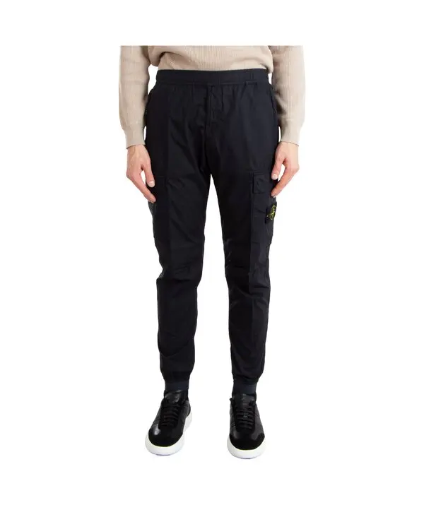 Stone Island Compass Patch Tapered Cargo Pants - Navy