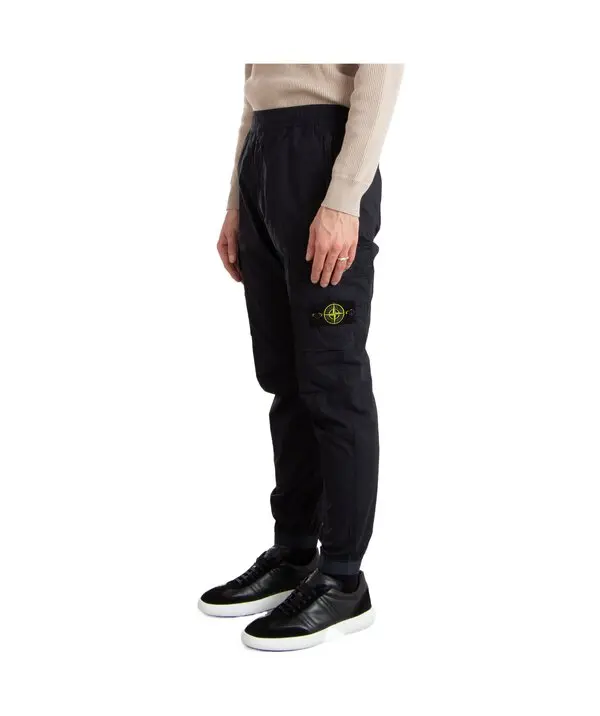 Stone Island Compass Patch Tapered Cargo Pants - Navy