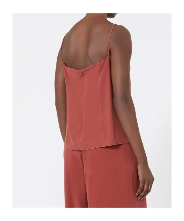 Max Mara V-neck Spaghetti Strap Top - Terracotta