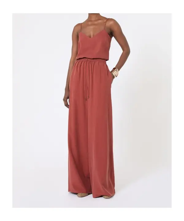 Max Mara V-neck Spaghetti Strap Top - Terracotta