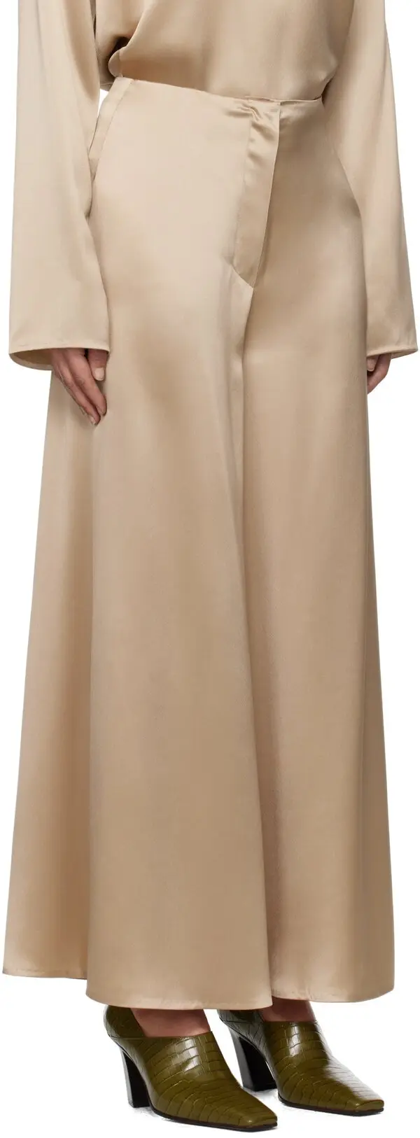 Nanushka Satin Trousers - Beige
