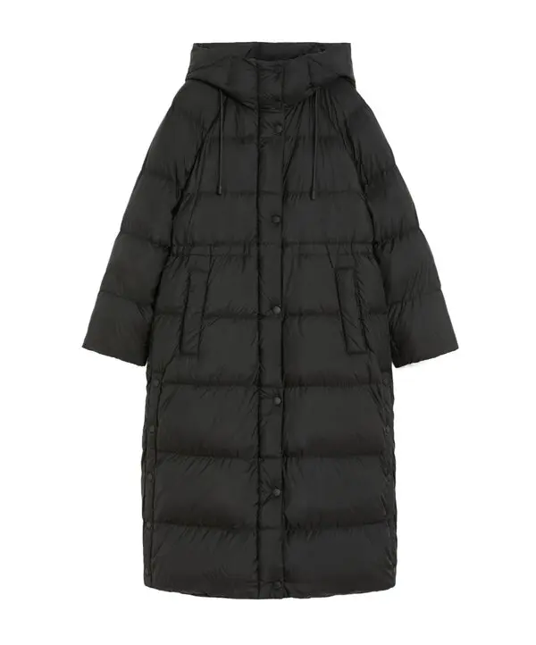 Max Mara Long Quilted Down Jacket With Hood