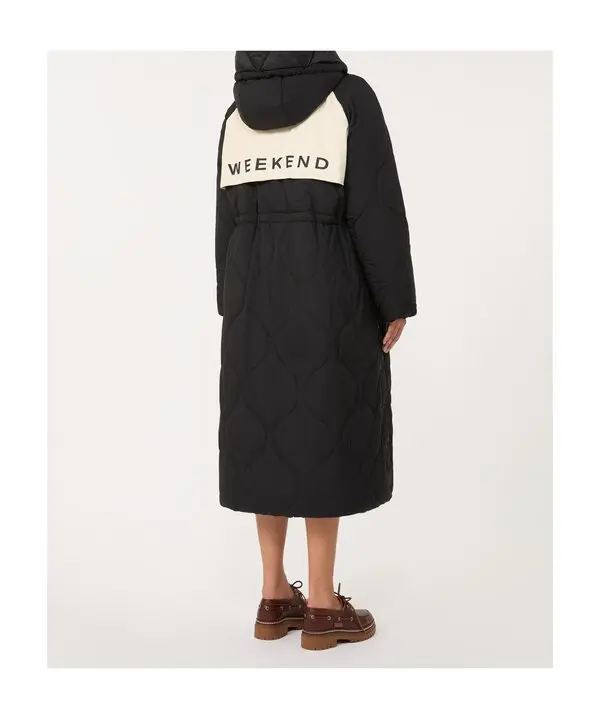 Max Mara Long Quilted Down Jacket With Hood