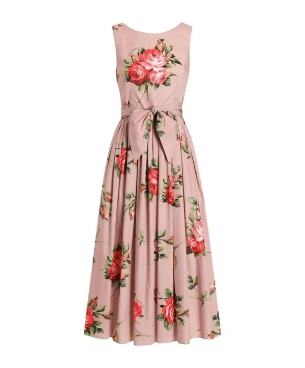 Dolce & Gabbana Sleeveless Floral Midi Dress - No