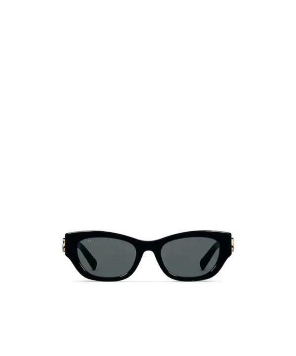 Gucci Low Nose Bridge Fit Sunglasses - Shiny Black