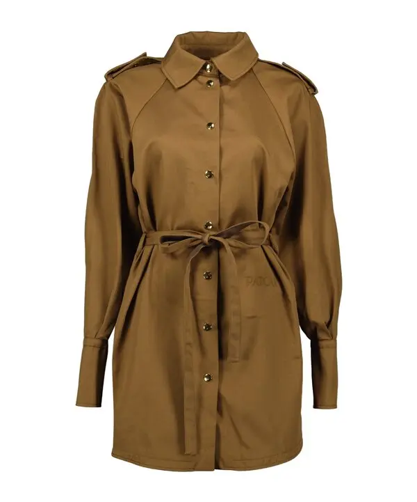 PATOU Long Sleeve Mini Shirt Dress