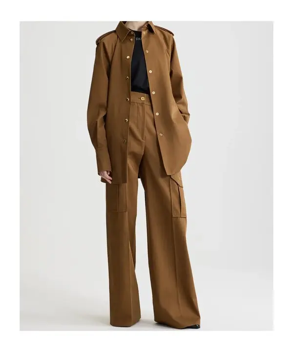 PATOU Long Sleeve Mini Shirt Dress