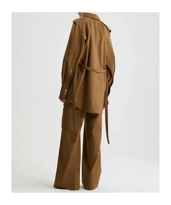 PATOU Long Sleeve Mini Shirt Dress