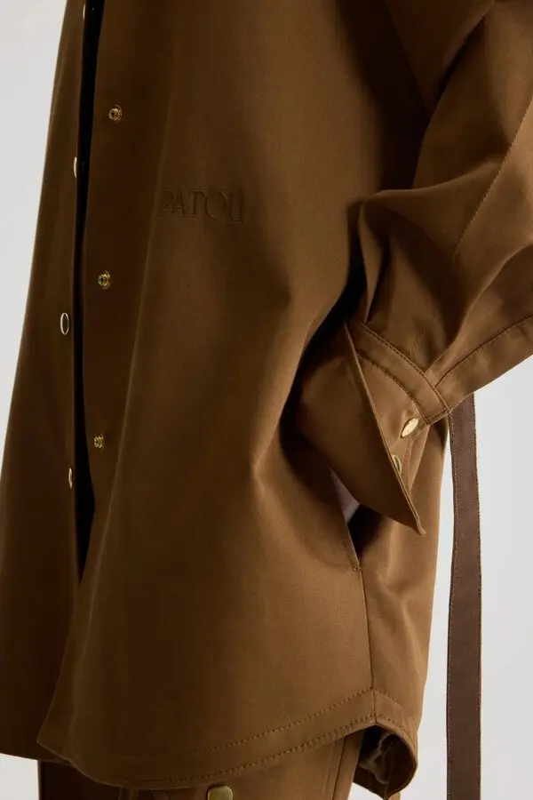 PATOU Long Sleeve Mini Shirt Dress