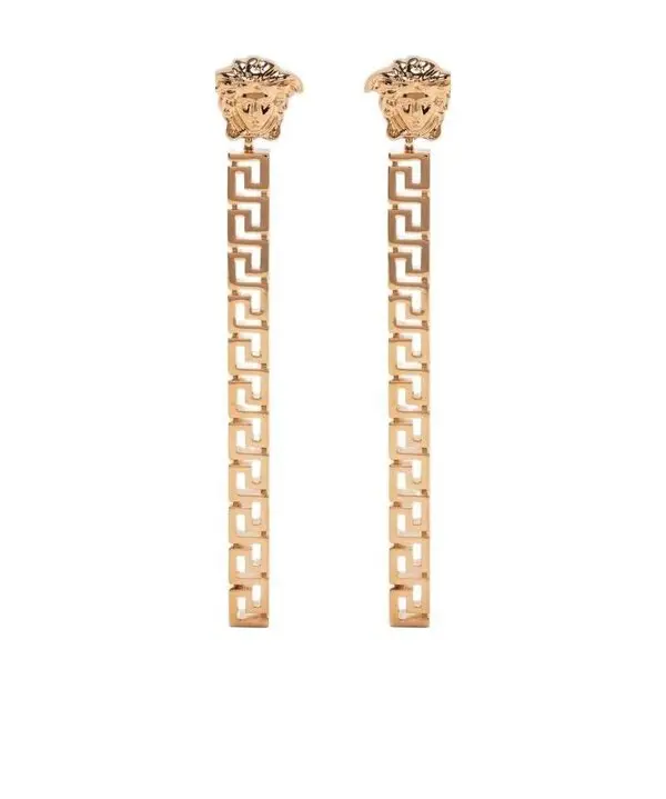 Versace Medusa Head Greca Drop Earrings - Yellow
