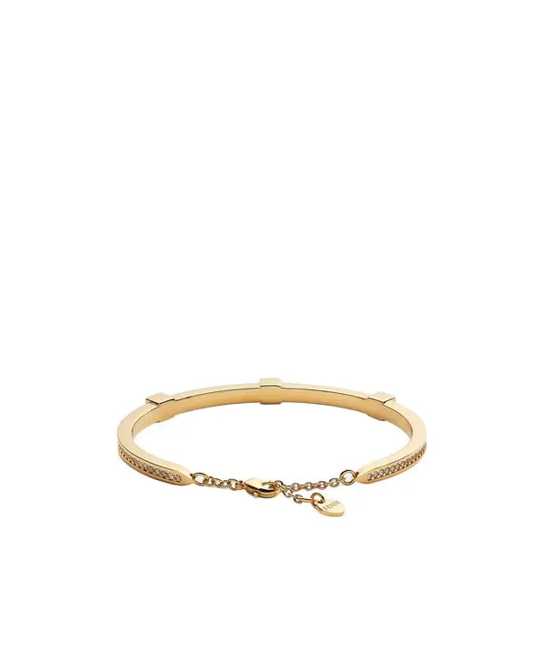 Fendi Forever Embellished Bracelet In -finish Metal With Crystals - Gold