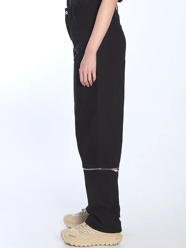 Moncler Belt-loop Casual Pants With Knee Zippers