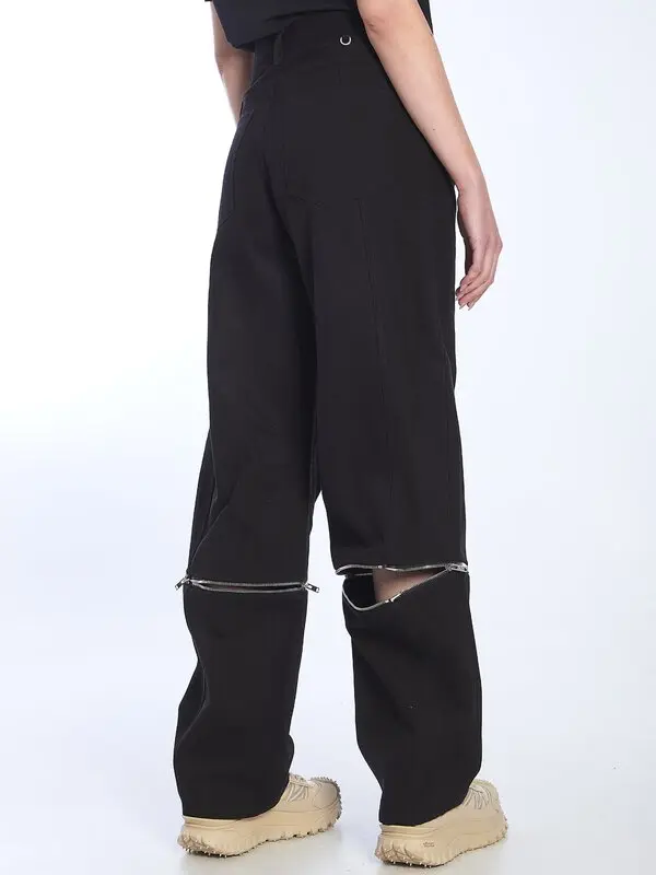 Moncler Belt-loop Casual Pants With Knee Zippers