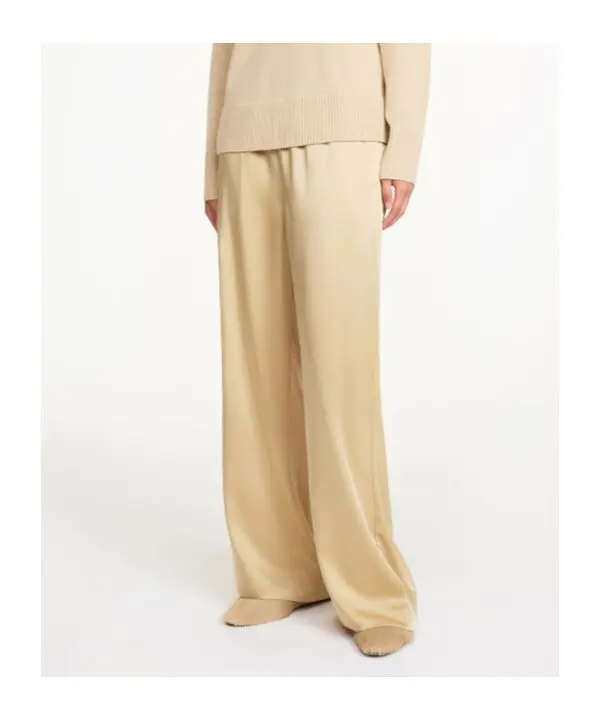 BY MALENE BIRGER Cabello Wide Leg Satin Trousers - Old Beige