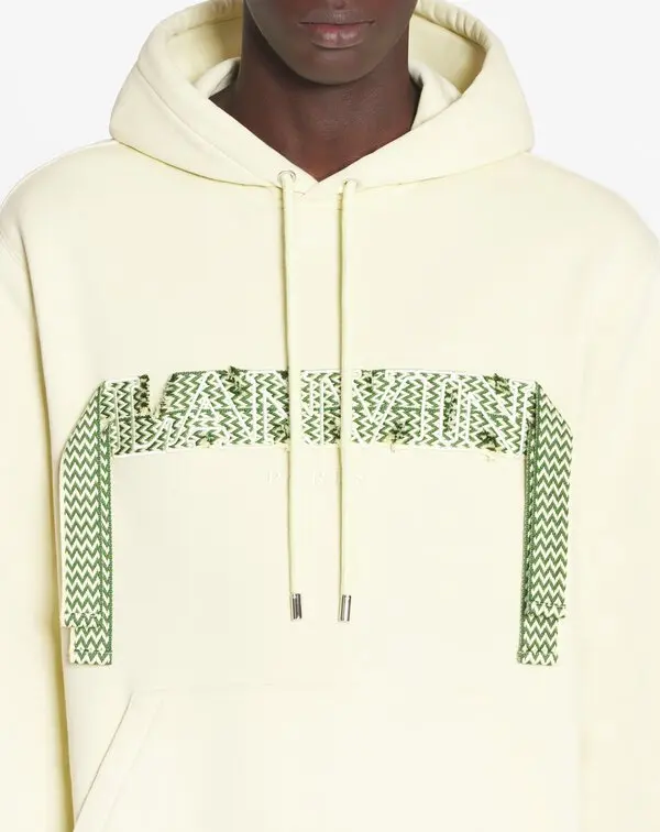 LANVIN Logo Embroidered Lace Detail Hoodie