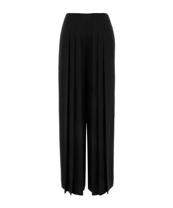 Alberta Ferretti Pleated Wide-leg Trousers - Black