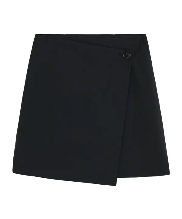 BY MALENE BIRGER Asymmetric Buttoned Miniskirt - Black