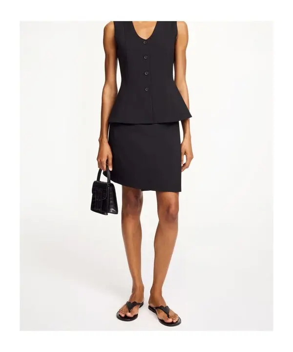 BY MALENE BIRGER Asymmetric Buttoned Miniskirt - Black