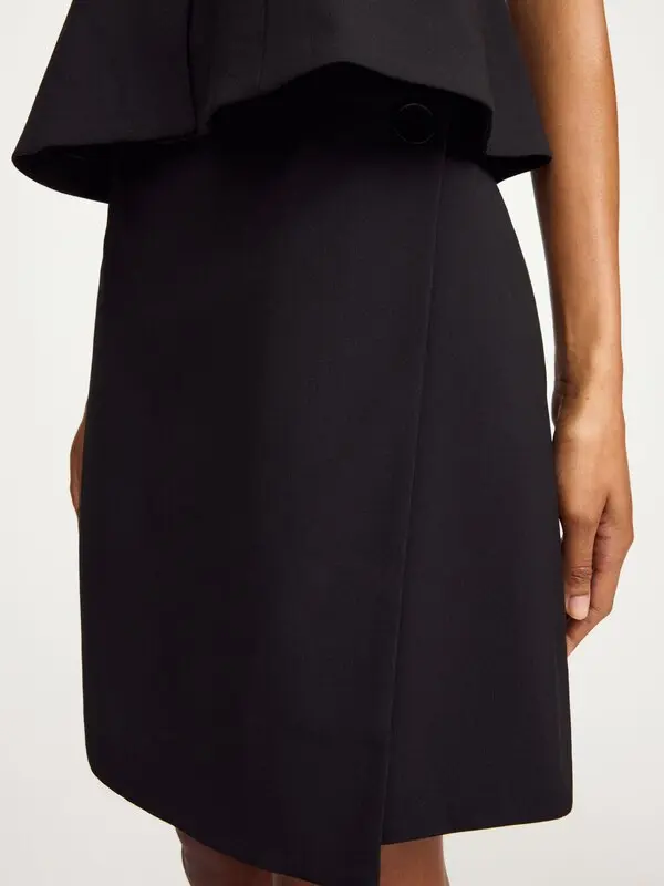 BY MALENE BIRGER Asymmetric Buttoned Miniskirt - Black
