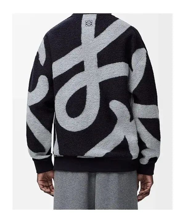 Loewe Allover L Jacquard Wool And Cotton Sweatshirt - Gray