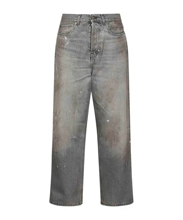 HAIKURE Distressed Wide-leg Jeans - Gray