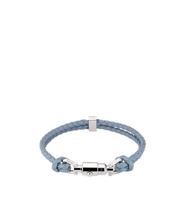 Gucci Braided Bracelet With Piston Detail - Light Blue