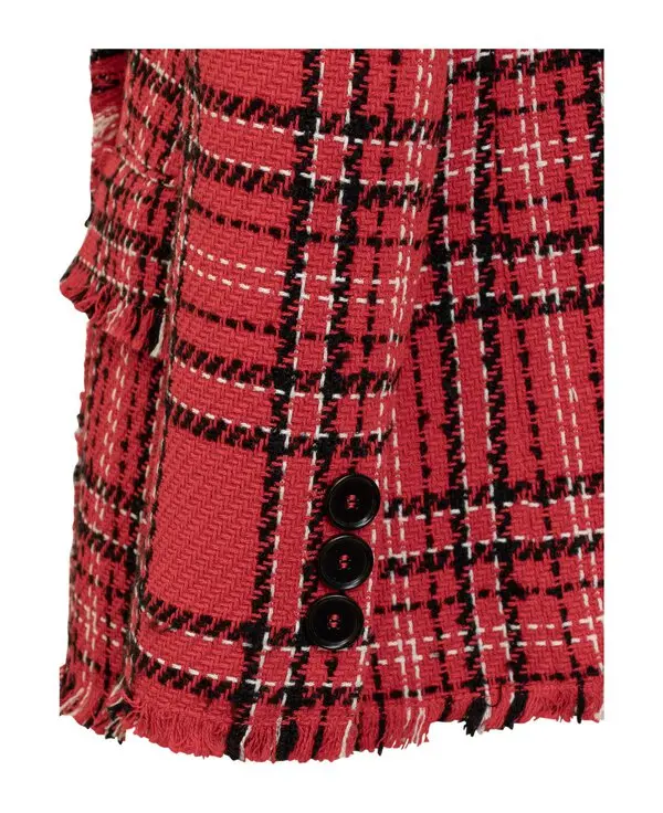 MSGM Double-breasted Checked Blazer