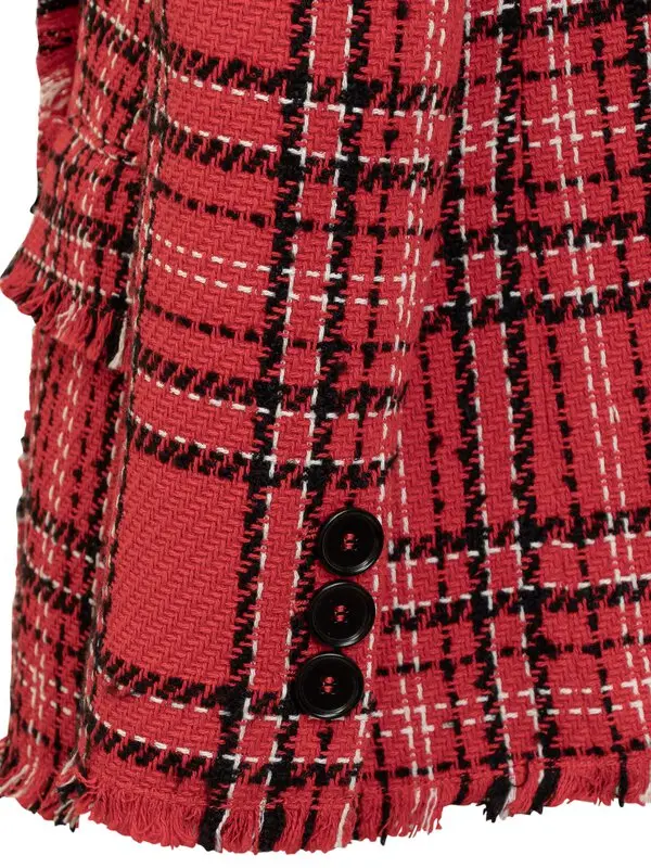 MSGM Double-breasted Checked Blazer