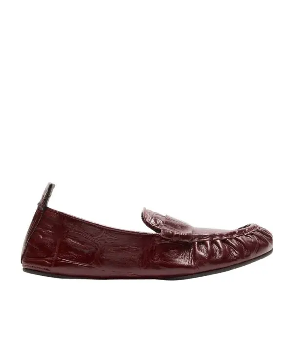 Acne Studios Crocodile-embossed Calfskin Loafers - Brown