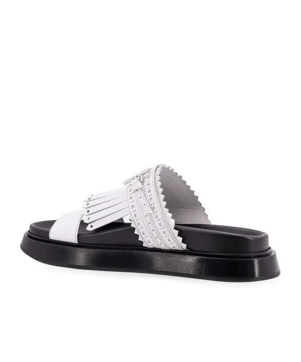 Alexander McQueen T-bar Fringed Slides