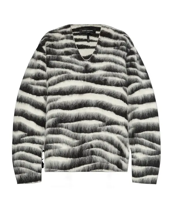 Marc Jacobs Brushed Zebra Jumper - Grey