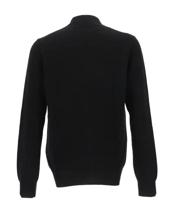 Play Comme Des Garcon Logo Patch V-neck Cardigan - Black